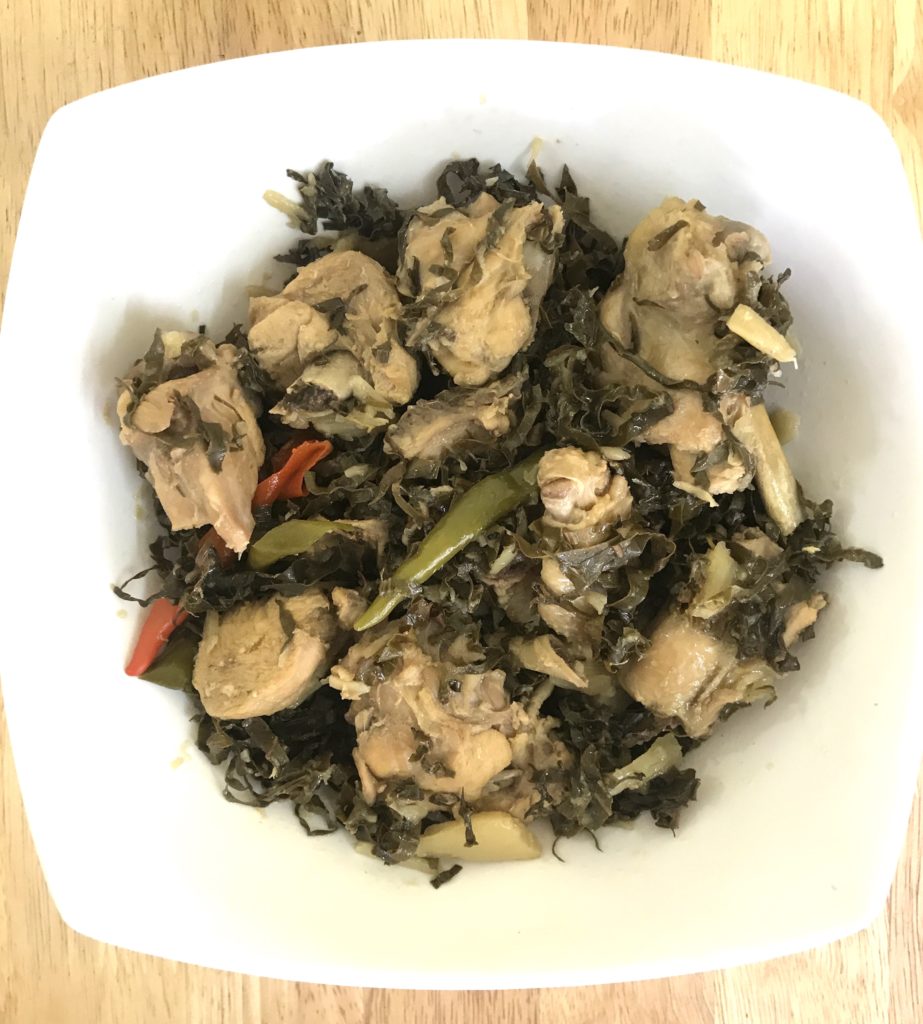 Naga Recipe | Chicken with Dried Colocasia Leaves and Fresh Bamboo ...